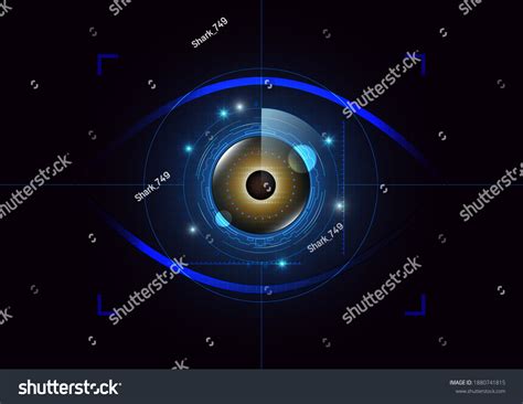 Futuristic Eye Detection Technology Concept Binary Stock Vector Royalty Free 1880741815