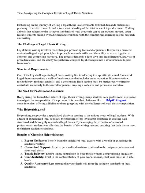 Legal Thesis Structure Download Free Pdf Thesis Essays