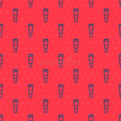 蓝线透镜望远镜镜头图标红色背景中隔离的无缝图案 水手间谍 矢量 向量例证 插画 包括有 例证 科学 208712890