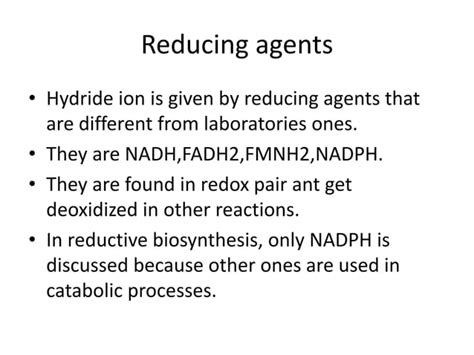 Reductive Biosynthesis Ppt