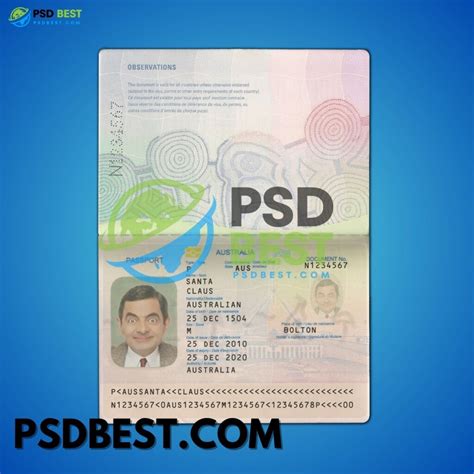 Australia Passport Fully Editable Template In Psd Format V1 Psd Best