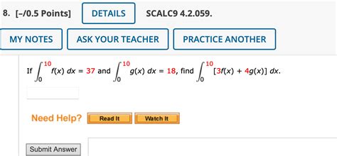 Solved 8 0 5 Points MY NOTES 10 IF ¹0 f If f x dx Chegg com