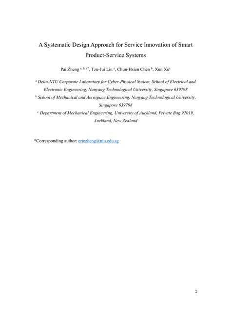 PDF A Systematic Design Approach For Service Innovation Of Smart Product Service Systems