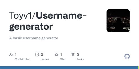 Github Toyv1username Generator A Basic Username Generator