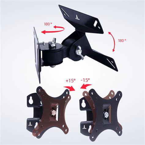Suporte De Parede Giratório Lorben Para Monitor Tv 10 A 26 Aço Padrão