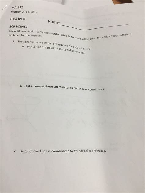 Solved The Spherical Coordinates Of The Point P Are Chegg