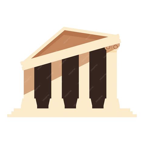 Premium Vector Greek Temple Facade With Columns And Pediment