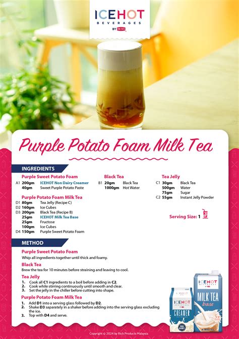 Purple Potato Foam Milk Tea Rich Products Malaysia