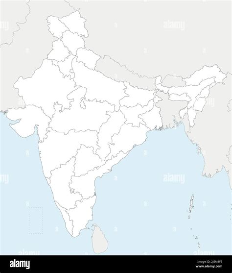 India Map Outline With States India Outline Map With