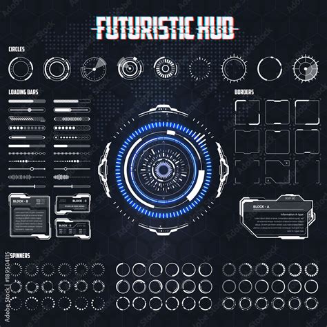 Sci Fi Futuristic Hud Elements Set Stock Vector Adobe Stock