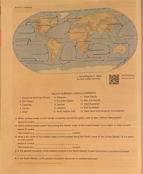 Solved Activity 6 Surface Ocean Currents 1 On The World Map