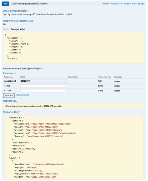 how to pull campaign reporting data using the gmass api
