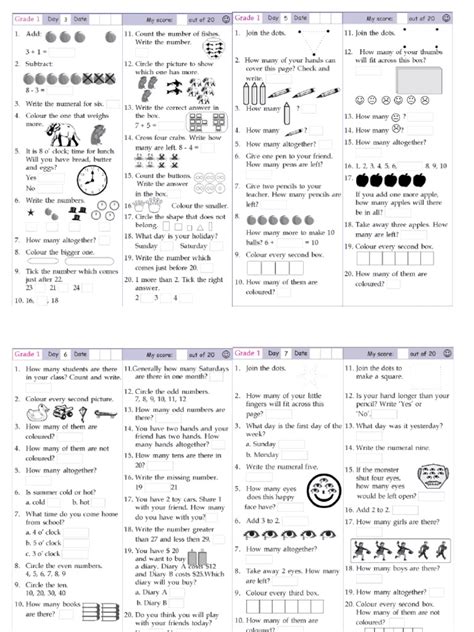 Mental Math Test Grade 1b Pdf