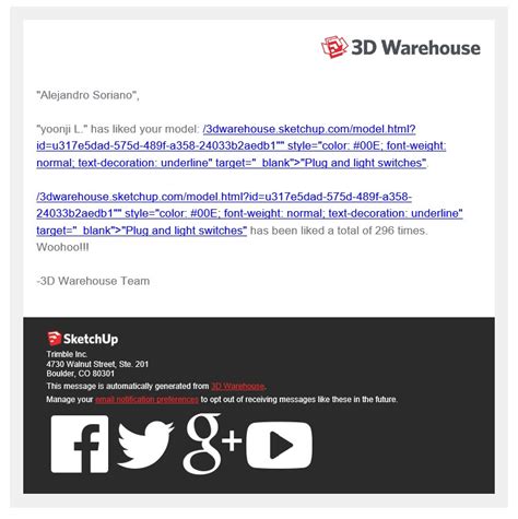 3dwh Email Notifications Are Looking Bad 3d Warehouse Sketchup
