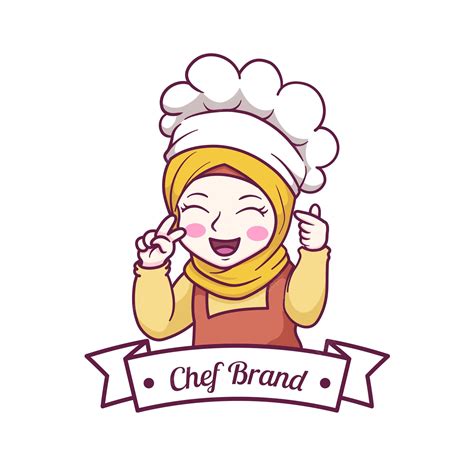 Premium Vector Cute And Kawaii Muslim Female Chef Wearing Hijab Manga Chibi Illustration