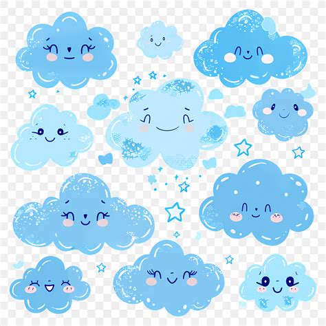 Cute Cloud Cute Blue Clouds With Smiles Png 4224x4232px Cute Cloud Blue Cartoon Cute