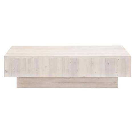 Alyce Rustic Lodge White Wash Reclaimed Pine Wood Rectangular Block