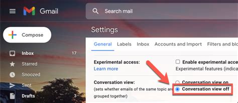 how to disable conversation view in gmail