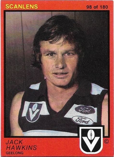 1982 Scanlens 98 Jack Hawkins Geelong Apt Collectables