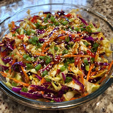 Crispy Asian Cabbage Slaw With Sesame Ginger Dressing