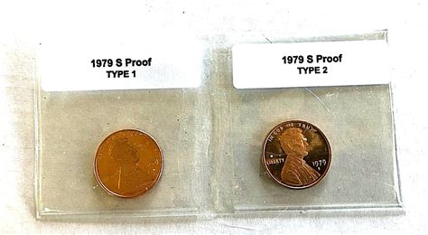 1979 S Type 1 And Type 2 Lincoln Cent Gem Proof 2 Coins Ebay