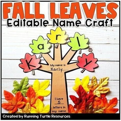 Fall Leaf Name Craft Editable Etsy