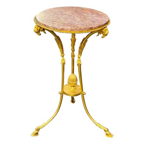 19th Century French Louis Xvi Bronze Neo Classical Table With Marble