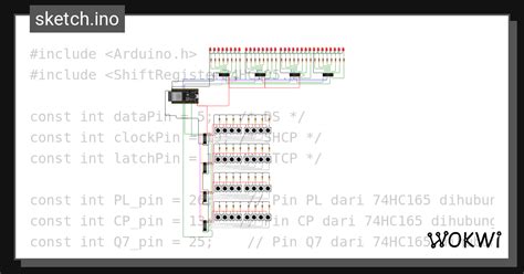 74hc595 32 Wokwi Esp32 Stm32 Arduino Simulator
