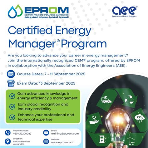 Certified Energy Manager Cem®️ Program Recognized As The Highest Global Standard For Energy