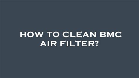 How To Clean Bmc Air Filter Youtube