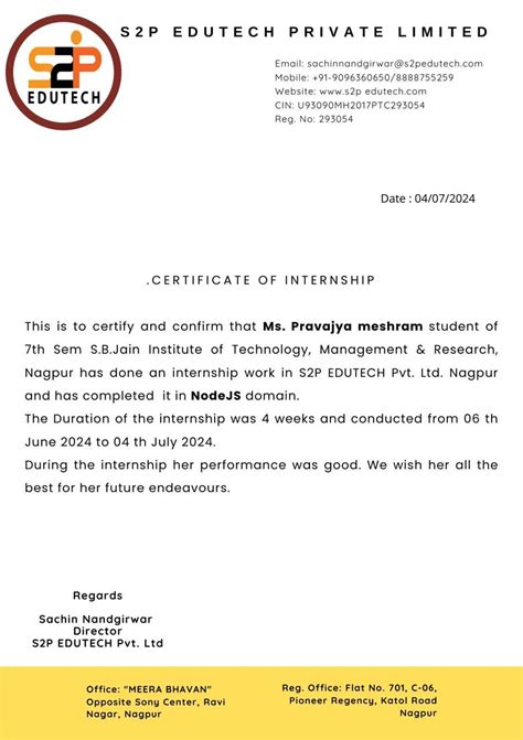 Pravajya Meshram On Linkedin Nodejs Internshipcompletion Grateful Mentorship