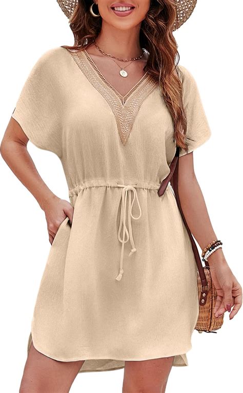 Fayenne Womens Swimsuit Coverups Lace V Neck Sexy Bathing Suit Cover
