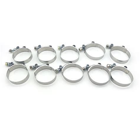 25t Bolt Silicone Turbo Boost Pipe Hose Clamp Heavy Duty Steel 10pcs