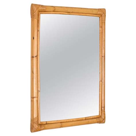 Pair Of Rattan Bamboo Rectangular Mirrors For Sale At 1stdibs