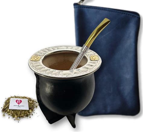 Hide And Smile Premium Handmade Mate Kit Pumpkin And Leather Cup And