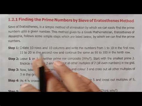 Th Std Maths Prime Number By Sieve Of Eratosthenes Method Chapter Term YouTube