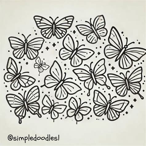 🦋 12 Easy And Beautiful Butterfly Doodles To Try Today 🎨 Easy Doodles