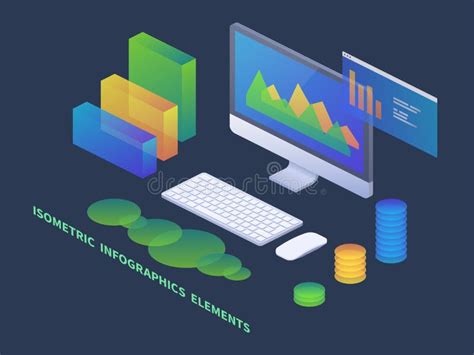 Data Analysis Isometric Concept People Work On Infographic Chart
