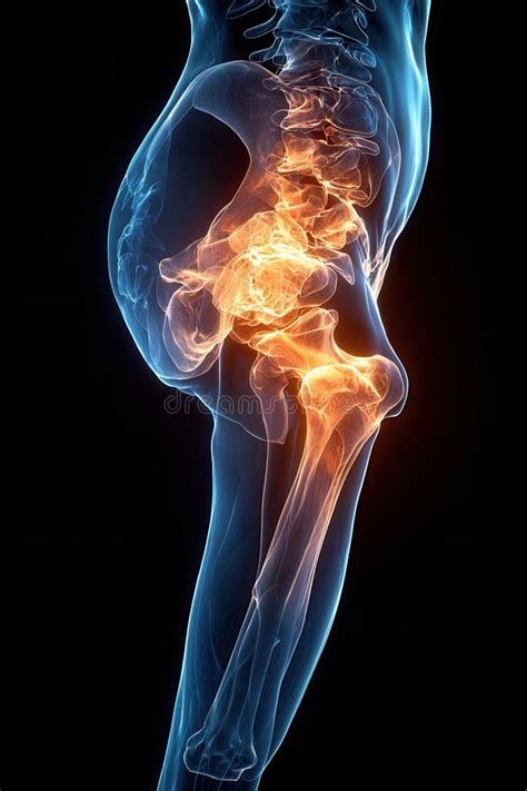 Scientific Illustration Showcasing Inflammation Within The Human Hip