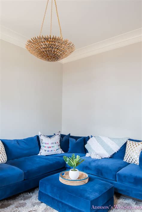 Powder Blue Sectional Sofa Baci Living Room