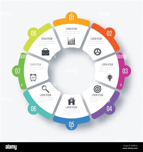 Infographics Template 8 Options With Circle Data And Information Visualization Dynamic