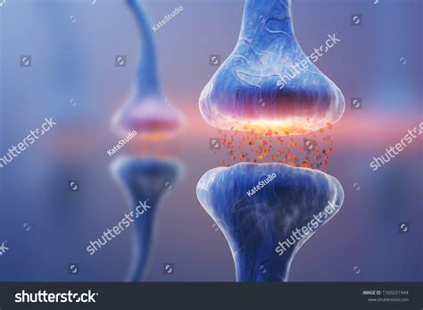 Blue Synapse Neuron On Blue Background Stock Illustration 1165031944