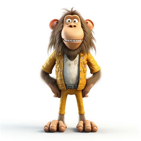 Premium Photo Realistic 3d Baboon Cartoon Character For Comics Animation