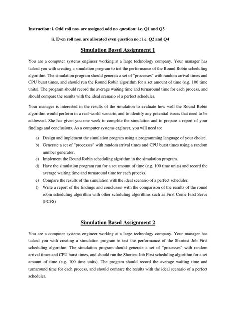 A225521651 28838 11 2023 Simulation Questions Pdf Scheduling Computing Simulation