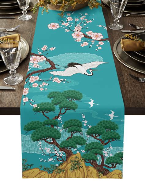 Table Runner Dresser Scarves 72 Inch Long Japanese Retro Abstract