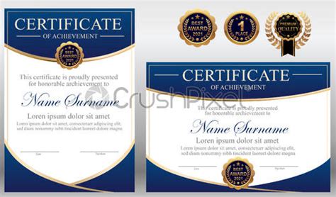 Vector Blauw En Goud Certificaat Template Stock Vector 6601611