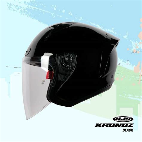 Helm Njs Kronos Hitam Glossy Original Lazada Indonesia
