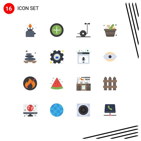Stock Vector Icon Pack Of 16 Line Signs And Symbols For Massage Items