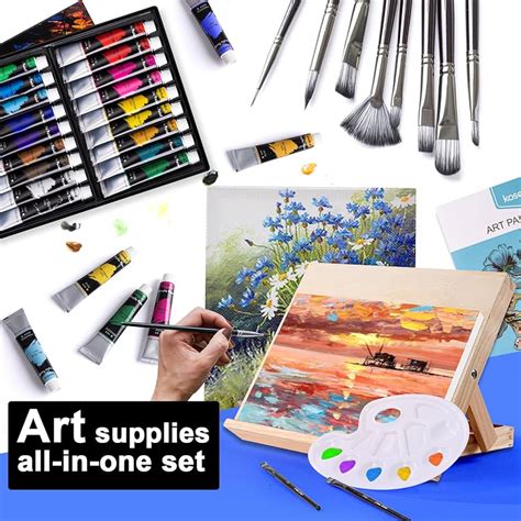 Materiais De Pintura Artistica 🎨 Kit De Pintura Com Cavalete De