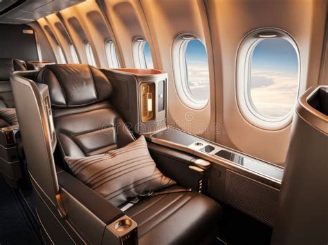 Luxury Airline Cabin Interior With Spacious Seating And Breathtaking Views Stock Image Image